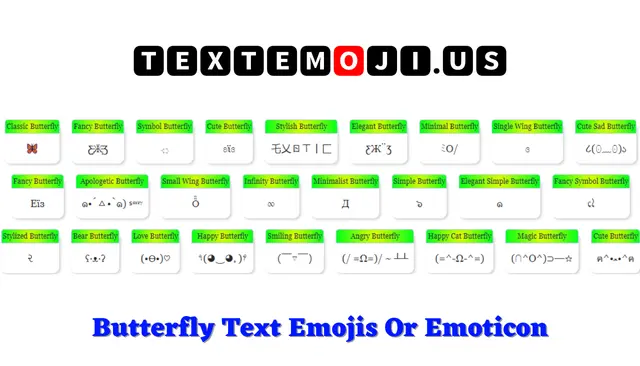 Butterfly Text Emojis Emoticons Ƹ̵̡Ӝ̵̨̄Ʒ