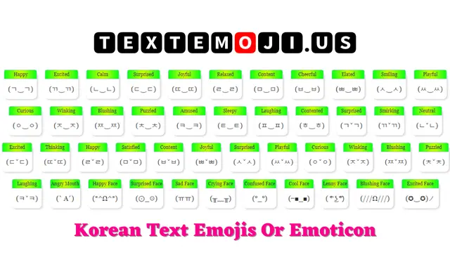 Korean Text Emojis Or Emoticons (ㄱ‿ㄱ) Korean Keyboard